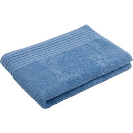 G&ouml;zze Duschtuch &raquo;Hanna&laquo; moderne Uni Farben, mit strukturierter Bord&uuml;re, reine Baumwolle blau Walkfrottier, Obermaterial: 100% Baumwolle B/L: 70cmx140cm, 1 