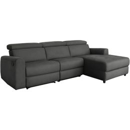 Home Affaire Ecksofa &raquo;Sentrano, L-Form,&laquo; 275 cm, man. o. elektr. Relaxfunktion und USB/Kopfverstellung grau NaturLEDER /Kunstleder (Das Leder hat eine