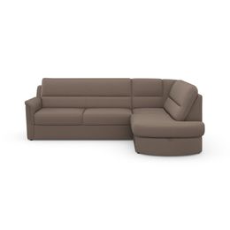 Sit & More sit&more Ecksofa &raquo;Panini L-Form&laquo; wahlweise mit Schlaffunktion und Bettkasten grau B/H/T: 243cm x 87cm x 175cm, Luxus-Microfaser Paris, Ottomane rechts