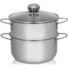 Kr&uuml;ger Dampfgartopf 1 Stk. tlg. Edelstahl silber 3 l + &Oslash; 20cm + H&ouml;he 18cm