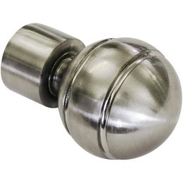 Gardinia Gardinenstangen-Endst&uuml;ck &raquo;Kugel&laquo; Serie Gardinenstangen-Set Ally &Oslash; 19 mm silber 2 Stk.