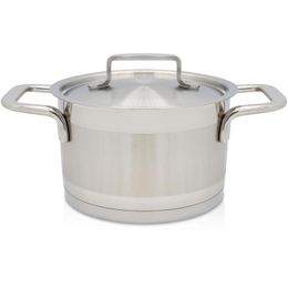 Kr&uuml;ger Fleischtopf &raquo;Kreta&laquo; 2 Stk. tlg. Edelstahl 18/10 silber 3 l + &Oslash; 20cm + H&ouml;he 12,5cm