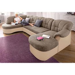 DOMO collection Wohnlandschaft &raquo;FLORES 293x180x86 cm, hochwertig, komfortabel, U-Form&laquo; wahlw. mit Bettfunktion, wahlw. mit Federkern, Unser 