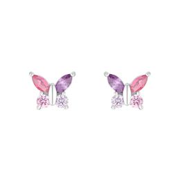 Amor Damen Paar Ohrstecker &raquo;Schmetterling&laquo; mit Zirkonia (synth.) bunt Silber 925 (Sterlingsilber)