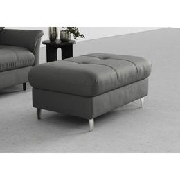 Sit & More sit&more Hocker &raquo;Marano&laquo; mit Stauraum grau 100% Polyester B/H/T: 102cm x 43cm x 67cm, Luxus-Microfaser ALTARA NUBUCK ,mit Stauraum,Fu&szlig;farbe: Nickel 