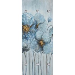 queence Garderobenpaneel &raquo;Wandgarderobe mit Motiv Mohnblume inkl. Edelstahlhaken&laquo; 1 Stk. tlg. HD Premium Druck auf Acrylglas blau Acrylglas, Edelstahl
