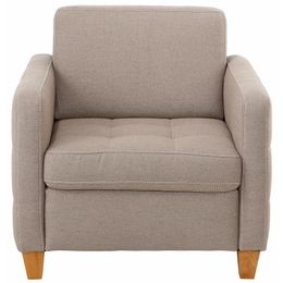 Home Affaire Sessel &raquo;Earl&laquo; beige Luxus-Microfaser in Lederoptik (100% Polyester);Struktur fein (100% Polyester);Luxus-Microfaser ALTARA NUBUCK (100% 