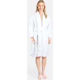 HAMMETEX Damenbademantel &raquo;Ren, 100% Baumwolle&laquo; 380 g/m&sup2; Frottee Bademantel mit Taschen &ndash; Saugf&auml;hig & Weich Baumwolle M L: 100cm