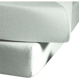 Fleuresse Spannbettlaken &raquo;Ines hochwertiger Jersey aus reiner Baumwolle,&laquo; aus Baumwolle, f&uuml;r Matratzen bis 23 cm H&ouml;he, Bettlaken, Spannbetttuch silber