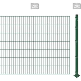 Arvotec Einstabmattenzaun &raquo;ESSENTIAL 140 zum Einbetonieren&laquo; Zaunh&ouml;he 140 cm, Zaunl&auml;nge 2 - 60 m gr&uuml;n Kunststoff, Stahl H/L: 140cm x 56m, Pfosten: 29 Stk.