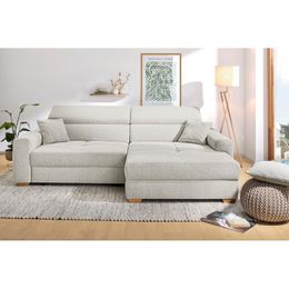 Jockenh&ouml;fer Ecksofa &raquo;Slider L-Form, B: 277 cm Couch, 60cm elektrische Sitztiefenverstellung&laquo; 140kg Belastbarkeit, USB-Anschluss, Kopfteilverstellung & Zierkissen 