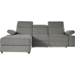 Home Affaire Ecksofa &raquo;Kilado, L-Form,&laquo; mit Relaxfunktion, verstellbarer Armlehne, Kopfteilverstellung grau Struktur fein (95% Polyester 5%Nylon) B/H/T
