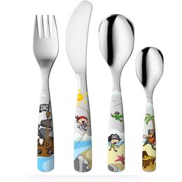 gnali & zani Kinderbesteck &raquo;Piraten&laquo; Made in Italy bunt Edelstahl 4 Stk.