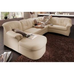 DOMO collection Wohnlandschaft &raquo;Papenburg, zeitlose R&uuml;ckensteppung, elegante Formensprache, U-Form&laquo; in gro&szlig;er Farbvielfalt, wahlweise mit Bettfunktion