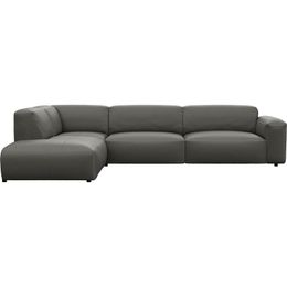 FLEXLUX Ecksofa &raquo;Lucera, super bequem durch hochwertigen Sitzaufbau mit Kaltschaum&laquo; modern & anschmiegsam, L-Form, Designsofa grau 100% Echteder B/H/T