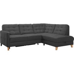 exxpo - sofa fashion Ecksofa &raquo;Elio, kompakt & bequem, zeitloses Design, Breite 228cm, L-Form&laquo; wahlweise mit Bettfunktion und Bettkasten blau B/H/T: 