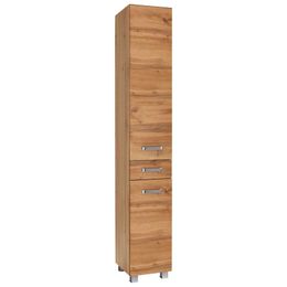 Welltime Hochschrank &raquo;Ravenna&laquo; T&uuml;ren mit Anschlagd&auml;mpfern braun B/H/T: 30cm x 185cm x 35cm, Schubladen: 1 Stk. T&uuml;ren: 2 Stk.