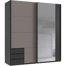 wimex Schwebet&uuml;renschrank &raquo;Emden moderner Kleiderschrank mit Spiegel und Schubladen&laquo; Schlafzimmer Schrank Garderobenschrank mit Schwebet&uuml;ren Topseller grau 
