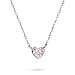 s.Oliver Damen s.Oliver Kette mit Anh&auml;nger &raquo;Heart, Herz&laquo; mit Zirkonia (synth.) Silber 925 (Sterlingsilber), L: 36 B: 1mm