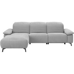 Musterring Ecksofa &raquo;MR 370, intelligenter Komfort im modernen Design&laquo; Optionale Relaxfunktion, flexible Kopfteile & klappbare Armlehnen grau 94% Polyester, 6% 