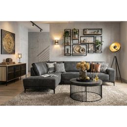 OTTO home Ecksofa &raquo;OLAND Luxus-Microfaser L-Form, B: 289 cm, Skandi-Design&laquo; Struktur, Flachgewebe, Luxus-Microfaser, Boucle grau Struktur weich (100% 