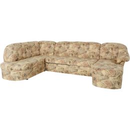 DOMO collection Wohnlandschaft &raquo;Pegnitz, zeitlos&modern, elegante R&uuml;ckensteppung, Breite 292cm, U-Form&laquo; wahlweise mit Bettfunktion beige 100% 