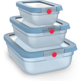 Emsa Frischhaltedose &raquo;oneClick&laquo; verschlossen mit nur 1 x Klick, 100% dicht, made in Germany blau Polyprophylen (PP) B/H/L: 20,19cm x 8,5cm x 25,97cm