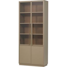 Woood Glasvitrine &raquo;Casa FSC Mix Kiefernholz Glast&uuml;ren mit Eichendekor 101x40x236 cm&laquo; Kratzfeste Melaminoberfl&auml;che, sichtbare Maserung, einfach zu 