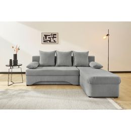 Jockenh&ouml;fer Ecksofa &raquo;L-Form, B: 191 cm&laquo; mit Schlaffunktion & Bettkasten grau Korpus: 100% Polyester;Kissen: 100% Polyester B/H/T: 191cm x 87cm x 142cm, Luxus-