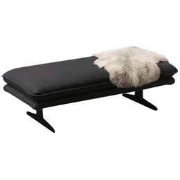 W.Schillig Polsterhocker &raquo;broadway&laquo; F&uuml;&szlig;e in Schwarz pulversbeschichtet grau Stoff S37 (100% Polyester): Luxus-Microfaser in Lederoptik B/H/T: 145cm x 