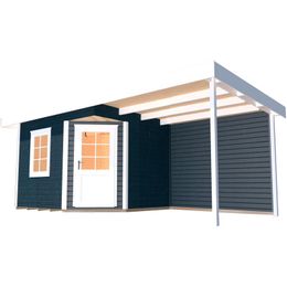 Weka Gartenhaus &raquo;Designhaus 213A Gr.1&laquo; schwarz-wei&szlig; Massivholz Fu&szlig;boden im Gartenhaus, R&uuml;ckwand, ohne Dacheindeckung