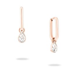 Echtzeit Damen Paar Creolen &raquo;Schmuck Geschenk Edelstahl Ohrringe Like Diamonds Tropfen&laquo; mit Zirkonia (synth.) - Einh&auml;nger abnehmbar rosa Edelstahl