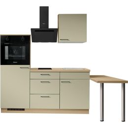 KOCHSTATION K&uuml;chenzeile &raquo;KS-Solmera&laquo; Breite 240cm, vormontiert, wahlweise mit E-Ger&auml;ten beige B/H/T: 240cm x 207cm x 60cm, ohne E-Ger&auml;te, 
