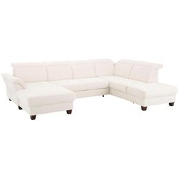 OTTO home Wohnlandschaft &raquo;Solvei U-Form&laquo; Sitztiefenverstellung und Federkern, wahlweise Kopfteilverstellung beige Struktur (100% Polyester);Luxus-