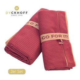 Dyckhoff Handtuch &raquo;Mikrofaser Sporttuch Struktur&laquo; Mit &Uuml;berst&uuml;lpkapuze, Schnelltrocknend, Leicht, Rei&szlig;verschlusstasche rot Microfaser, Mikrofaser B/L: 