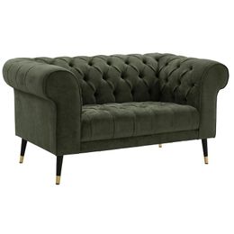 Home Affaire Chesterfield-Sofa &raquo;Tinnum&laquo; gr&uuml;n Luxus-Microfaser Vintageoptik (66% PU, 27% Polyester, 7% Baumwolle);Struktur weich( 97% Polyester, 3% 