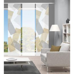 Vision Schiebegardine &raquo;NAYAH&laquo; Paneelwagen 3 Stk. tlg. SET,SCHIEBEVORHANG,BAMBUS,DIGITALDRUCK gold Polyester 260cm, Paneelwagen, 60cm