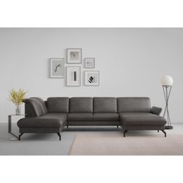 Sit & More sit&more Wohnlandschaft &raquo;Fashion U-Form&laquo; wahlweise mit Kopfteilverstellung, Vorziehsitz, motorisch, Metallf&uuml;&szlig;e grau B/H/T: 338cm x 84cm x 207cm, Luxus
