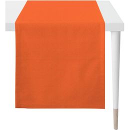 Apelt Tischl&auml;ufer &raquo;3900 Uni / OUTDOOR, Sommerdeko, Sommer&laquo; mit Fleckschutz orange Polyacryl B/L: 48cm x 140cm, 1 Stk., rechteckig