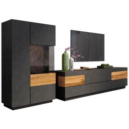 OTTO home Wohnwand &raquo;Silke&laquo; Set, 2 Stk. tlg. grau B/H/T: 286cmcm