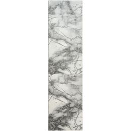 OTTO home L&auml;ufer &raquo;Juliet&laquo; rechteckig 12 mm H&ouml;he modernes Marmor-Design, L&auml;ufer, Br&uuml;cke, Kurzflor, pflegeleicht grau Kunstfaser B : 80cm 1 Stk., 12mm, 
