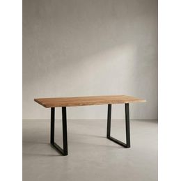 KADIMA DESIGN Schreibtisch Massivholz Baumkante, B&uuml;ror&auml;ume, Ergonomisch | Gr.: 160 x 80 x 76 cm