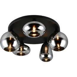 Trio Leuchten Deckenleuchte &raquo;Lumina, Deckenlampe 5-flammig mit Glasschirm, exkl 5x E14, max 10W&laquo; E14 1 Stk. warmwei&szlig; - kaltwei&szlig; &Oslash; 64 cm H&ouml;he 25 cm, 