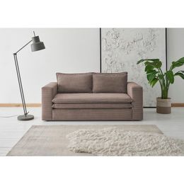 Home Affaire 2-Sitzer &raquo;PIAGGE&laquo; Hochwertiger Cord mit weicher Velours-Struktur braun B/H/T: 180cm x 83cm x 91cm, Webvelours