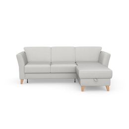 Sit & More sit&more Ecksofa &raquo;Visby L-Form&laquo; Wahlweise mit Schlaffunktion und Bettkasten, frei im Raum stellbar grau B/H/T: 248cm x 87cm x 162cm, Soft clean, 