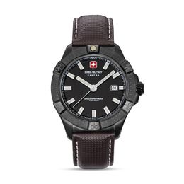 SWISS MILITARY HANOWA Herren Quarzuhr &raquo;Jockworth&laquo; Armbanduhr, Herrenuhr, Swiss Made, Lederarmband, analog, Tag braun Einheitsgr&ouml;&szlig;e