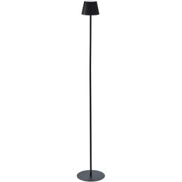 Brilliant LED Au&szlig;en-Stehlampe &raquo;Macobo&laquo; 1 Stk. Warmwei&szlig; LED Akku-Leuchte, 125 cm, 340 lm, 3000 K, Touchdimmer, schwarz matt schwarz 1, H: 125cm, 1 Stk.