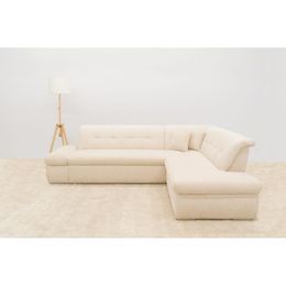 DOMO collection Ecksofa &raquo;MORIC 273x216 cm, L-Form, auch in Cord&laquo; wahlweise mit Bettfunktion und Armlehnenverstellung, auch in Cord beige 100% 