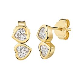 Firetti Damen Paar Ohrstecker &raquo;Schmuck Geschenk Silber 925 Ohrschmuck Ohrringe Herz&laquo; mit Zirkonia (synth.) 4,5mm, Silber 925 (Sterlingsilber)
