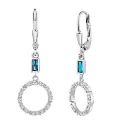Firetti Damen Paar Ohrh&auml;nger &raquo;Schmuck Geschenk Silber 925 Ohrschmuck Ohrringe Kreise&laquo; mit Zirkonia (synth.) blau Silber 925 (Sterlingsilber)